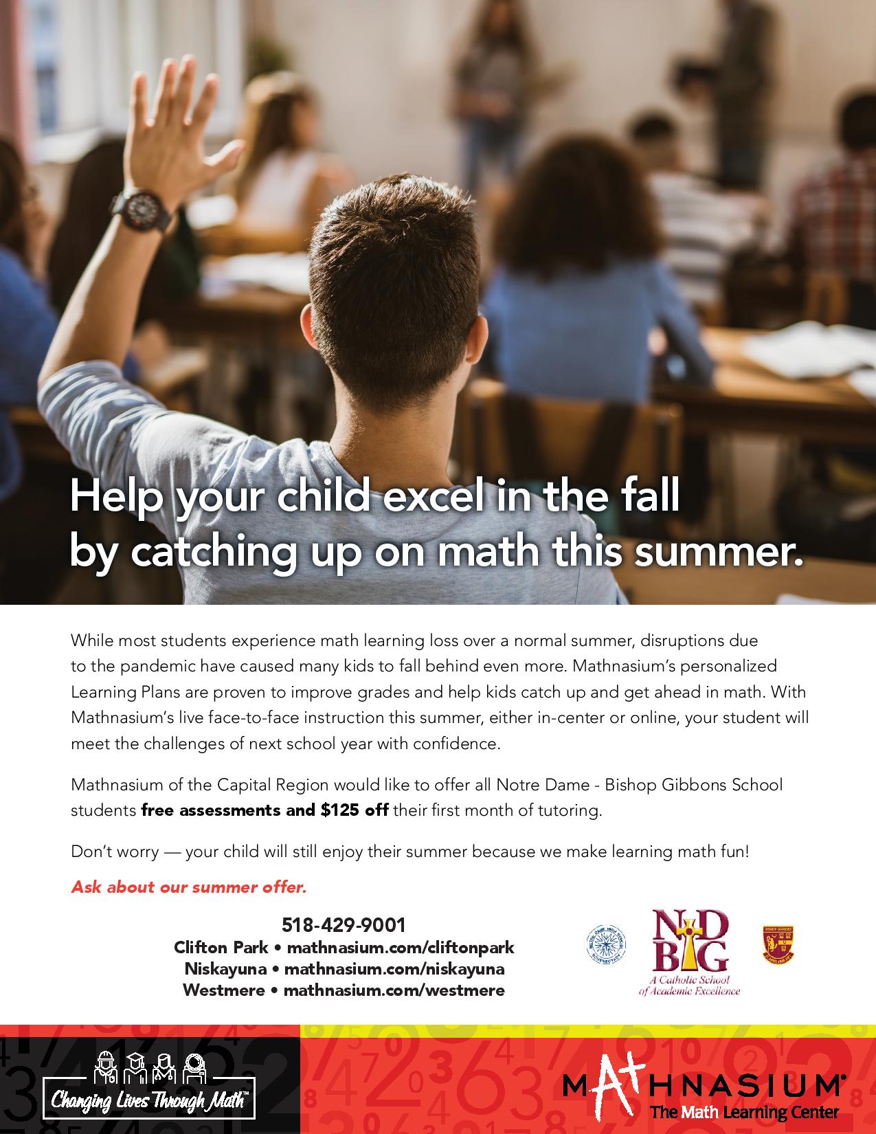 Mathnasium offering summer services to NDBG students - Notre Dame ...
