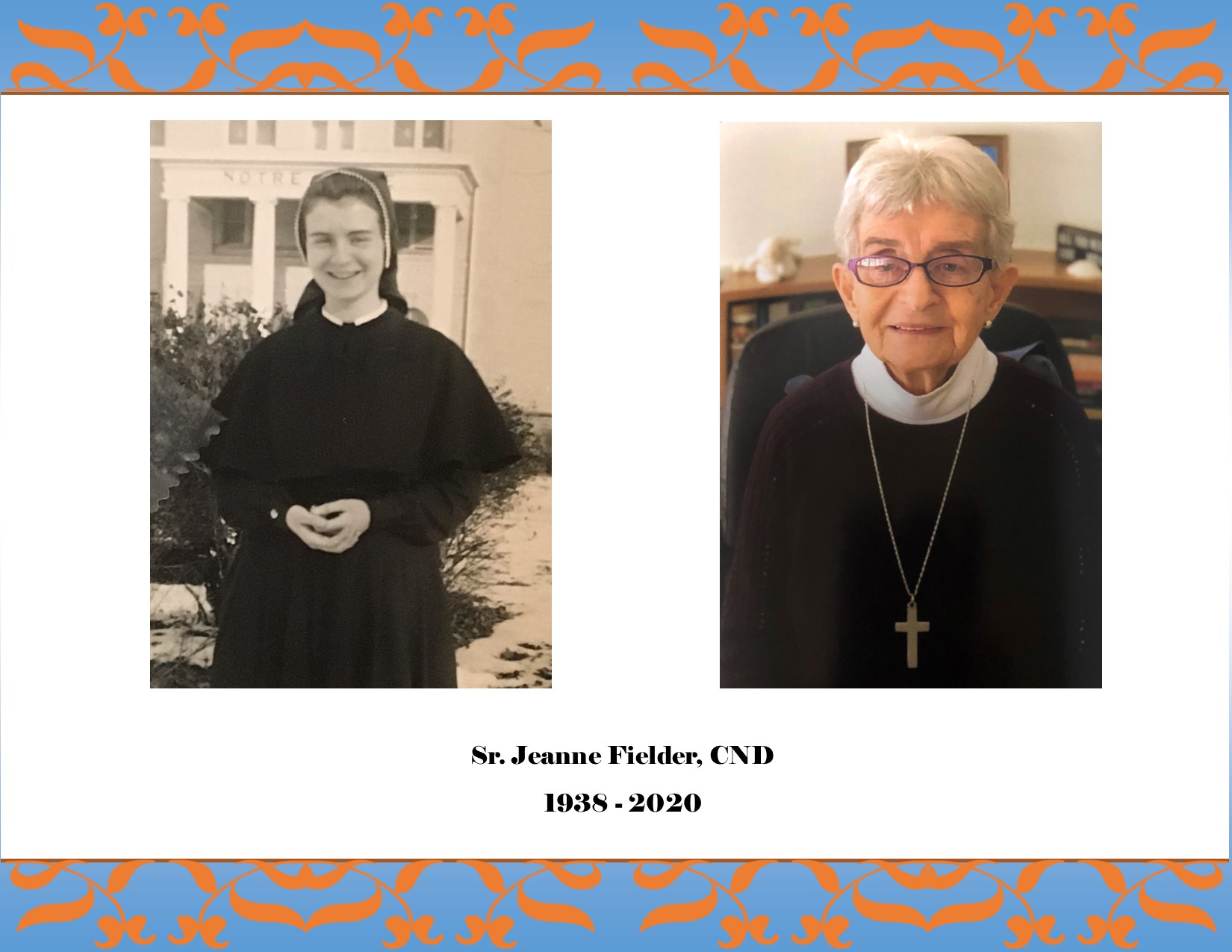 Sr. Jeanne Fielder, CND 1938-2020 - Notre Dame-Bishop Gibbons School